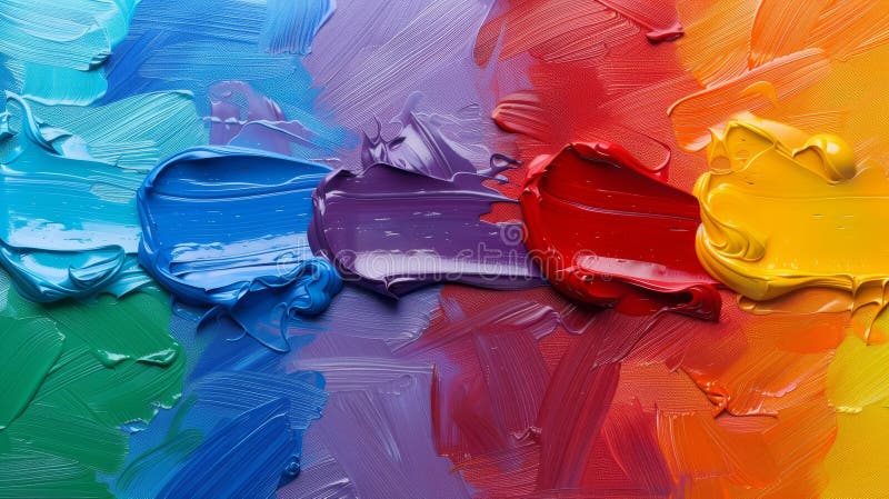 Vibrant Paint Palette Closeup Rich Spectrum of Colors for Artistic ...
