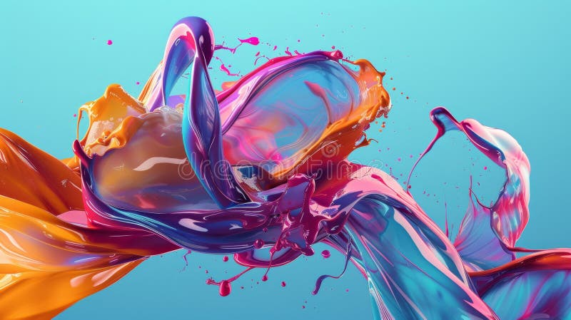 Vibrant Paint Splash Dance on Colorful Background Stock Image - Image ...