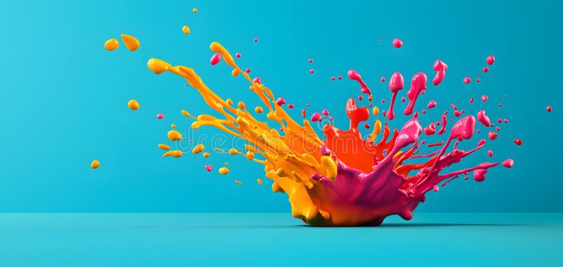 Vibrant Paint Splash a Dynamic Display of Color Exploding Against a ...