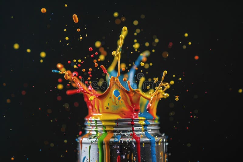 Vibrant Rainbow Paint Splash Dripping Color Explosion Design Background ...