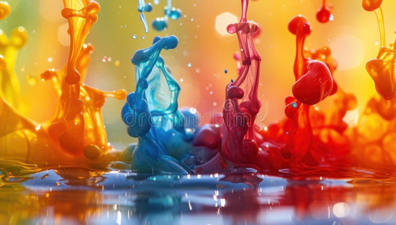 Vibrant Paint Splash Explosion. Colorful Abstract Art Background Stock ...