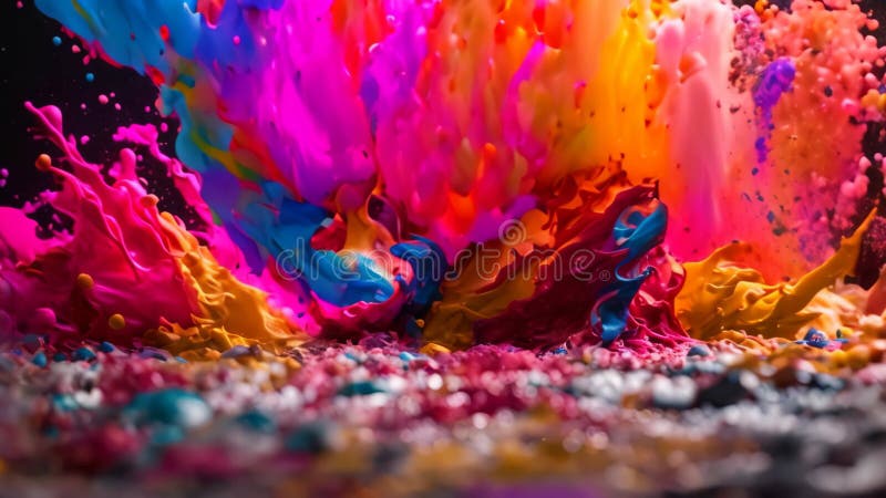 Vibrant Paint Splash Explosion Stock Footage - Video of bright ...