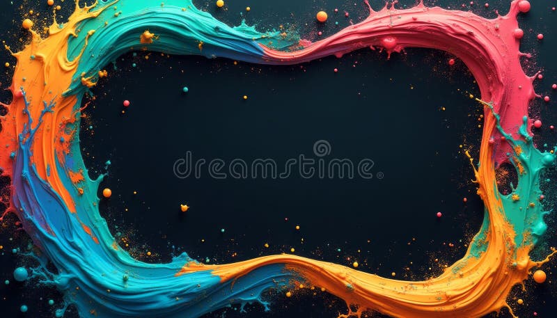 Vibrant paint splash frame stock image. Image of bold - 356556773