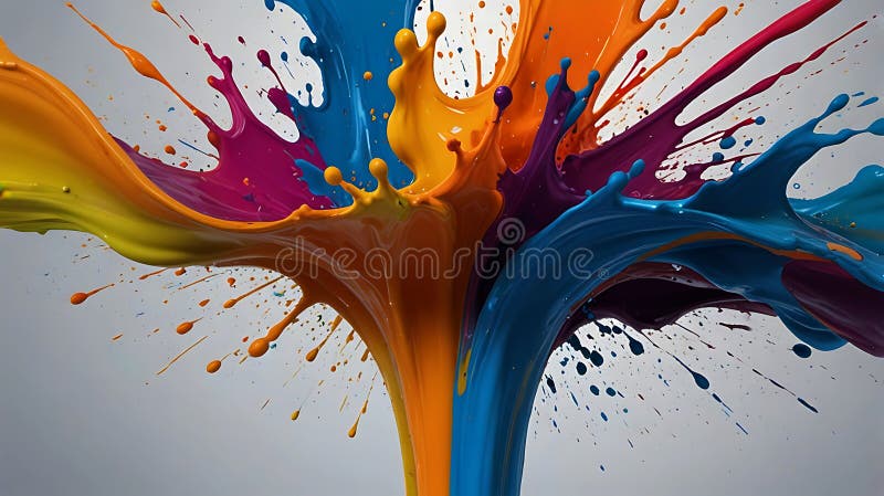 Vibrant Paint Splashes Showcase Colorful Creativity Stock Illustration ...