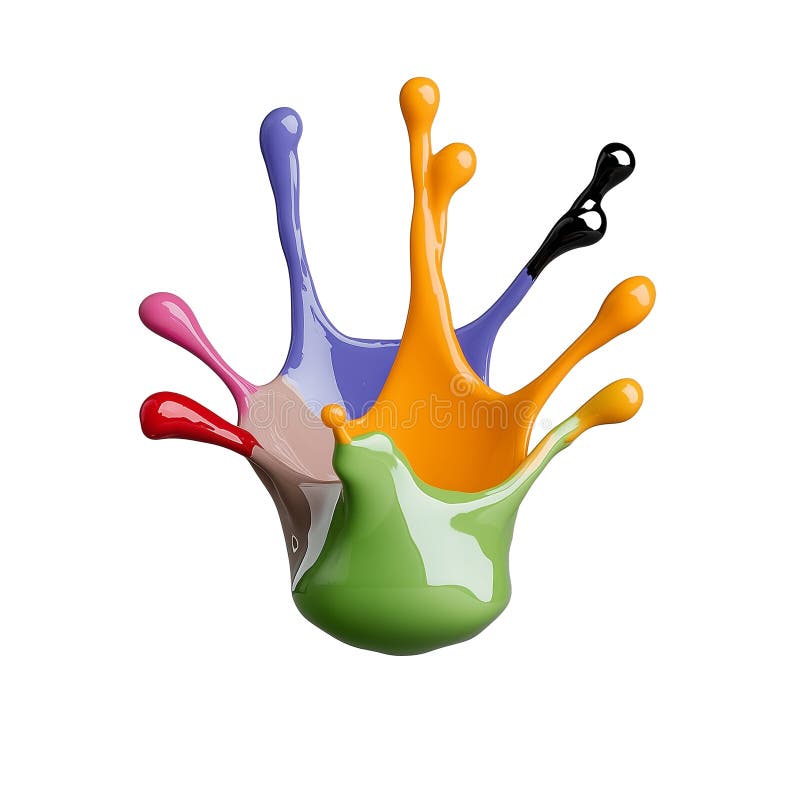 Vibrant Paint Splashes on a Transparent Background in Multiple Colors ...