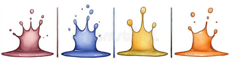 Vibrant Paint Splashes in Various Colors Creating Dynamic Visual Impact ...