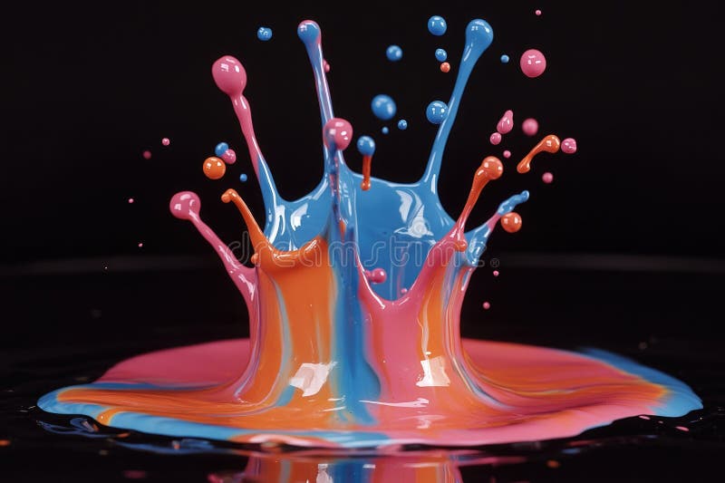 Vibrant Paint Splatter Artwork Stock Image - Image of spontaneous ...