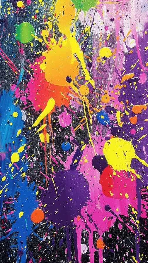 Vibrant Paint Splatter Explosion. Artistic Background Concept Stock ...