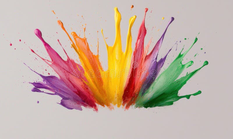 Vibrant Paint Splatter Explosion of Colors Stock Illustration ...