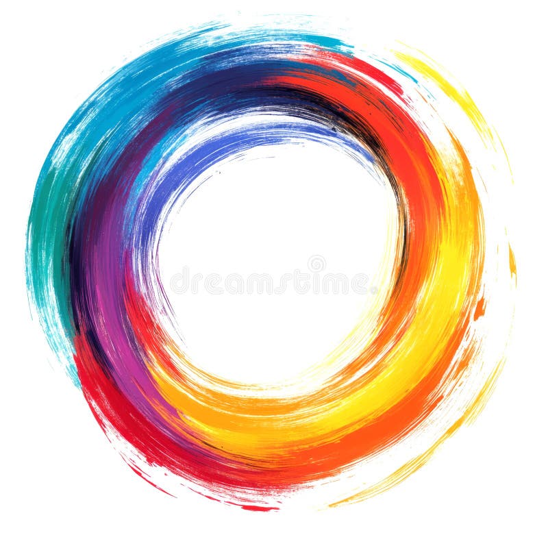 Vibrant Paint Strokes Creating a Circular Frame, Perfect for Creative ...