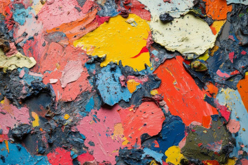 Vibrant Paint Swatches are Arranged in a Mosaic Pattern, Displaying an ...