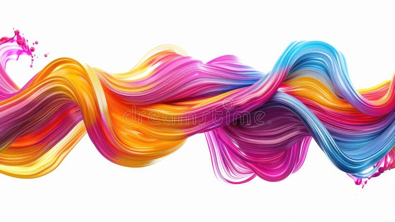 A Vibrant Paint Wave on a White Background Stock Photo - Image of ...