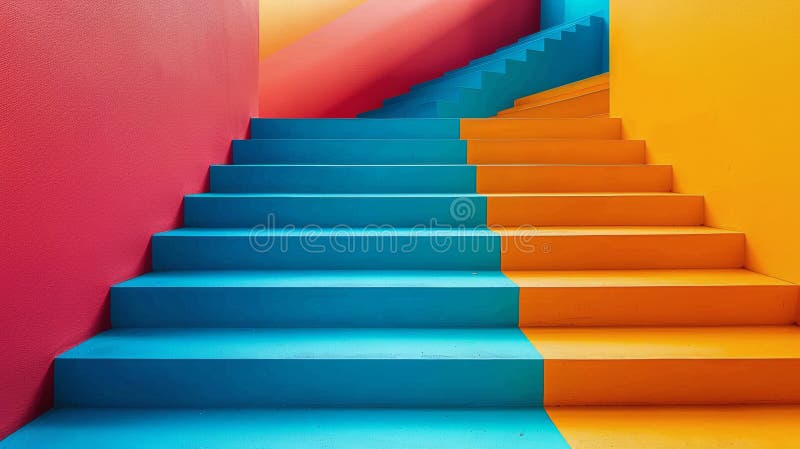 Vibrant Painted Stairs stock image. Image of bold, colorful - 315619849
