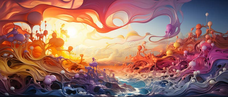 Vibrant Painting of an Ocean with Diverse Colors Stock Photo - Image of ... Vibrant Painting of an Ocean with Diverse Colors Stock Photo - Image of ...