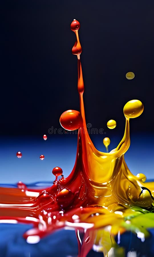 Vibrant Palette: a Symphony of Paint Color Drops Stock Illustration ...