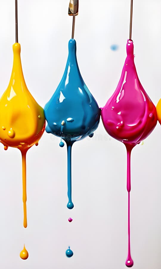 Vibrant Palette: a Symphony of Paint Color Drops Stock Illustration ...