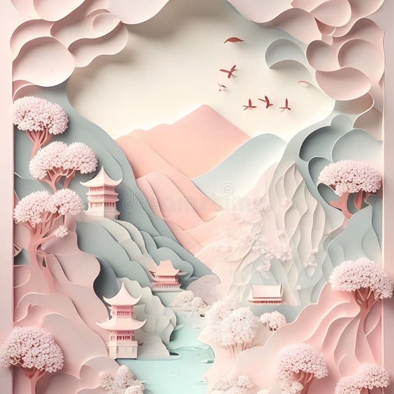 A Vibrant Paper Collage Featuring a Blend of Colors, Creating a ...