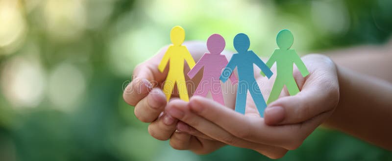 The Vibrant Paper Figures Symbolize Unity and Teamwork in a Natural ...