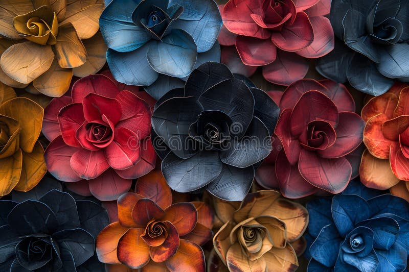 Colorful Paper Roses for Creative Floral Art and Design Projects ...