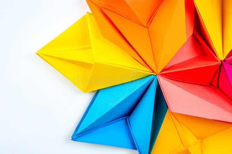 Vibrant Papers Folded and Arranged in a Fan-like Design, Perfect for ...