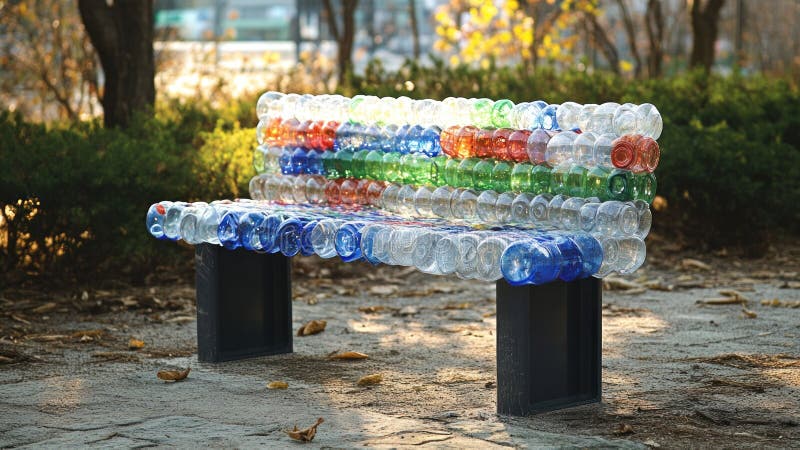 Recycled Bottle Park Bench stock illustration. Illustration of ...