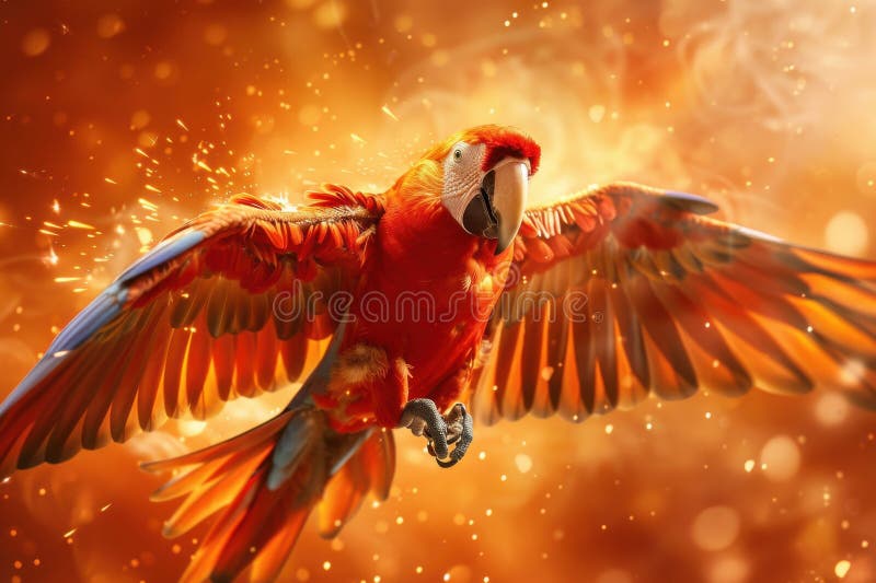 Vibrant Parrot in Dynamic Superhero Pose Stock Illustration ...