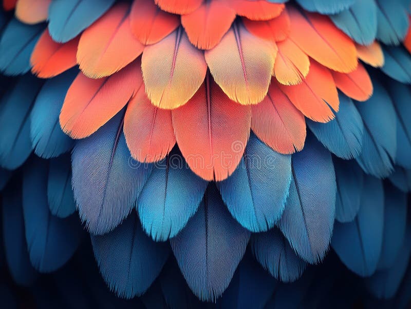 Vibrant Parrot Feathers in Multicolor Patterns with Close Texture ...