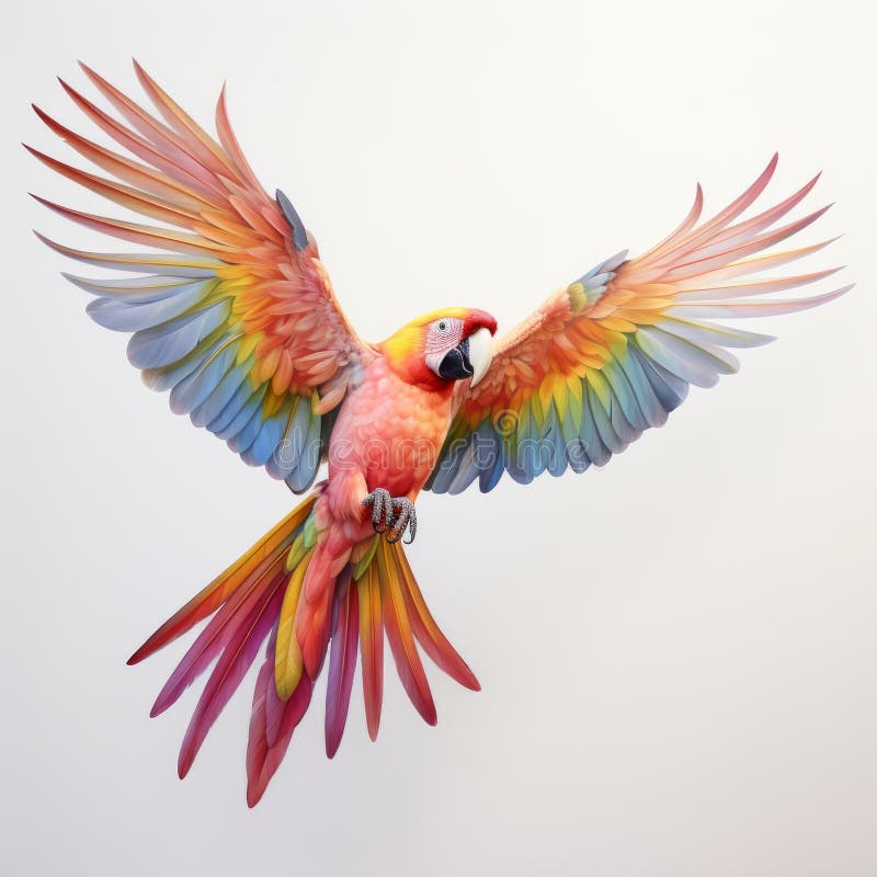 Vibrant Parrot in Flight: Captivating 3d Rendered Artwork Stock ...