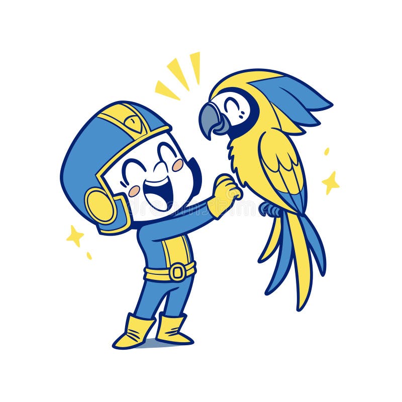 Vibrant Parrot Learning New Things Stock Illustration - Illustration of ...