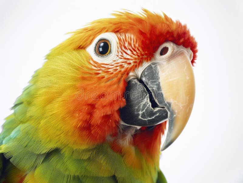 Vibrant Parrot White Background Stock Illustration - Illustration of ...
