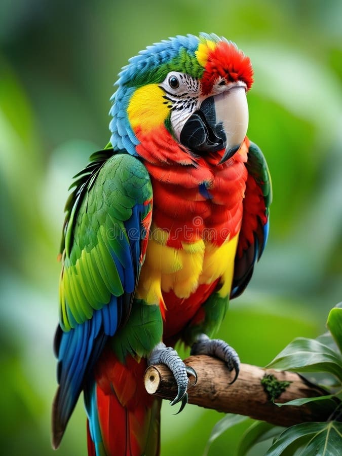 Vibrant Parrot in the Wild.AI Generated Stock Illustration ...