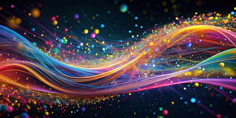 Vibrant Particle Flow a Dynamic Visualization of Big Data Processing Showcasing Complex ...
