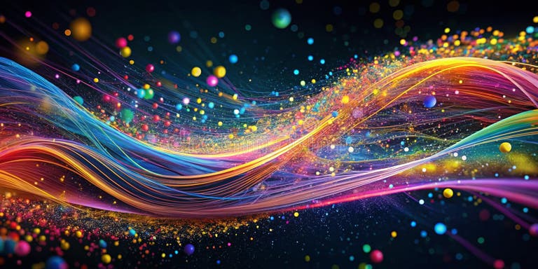 Vibrant Particle Flow a Dynamic Visualization of Big Data Processing Showcasing Complex ...