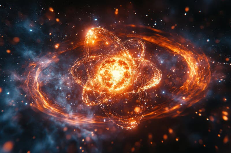 Vibrant Particle Physics Exploration in Space Stock Photo - Image of ...