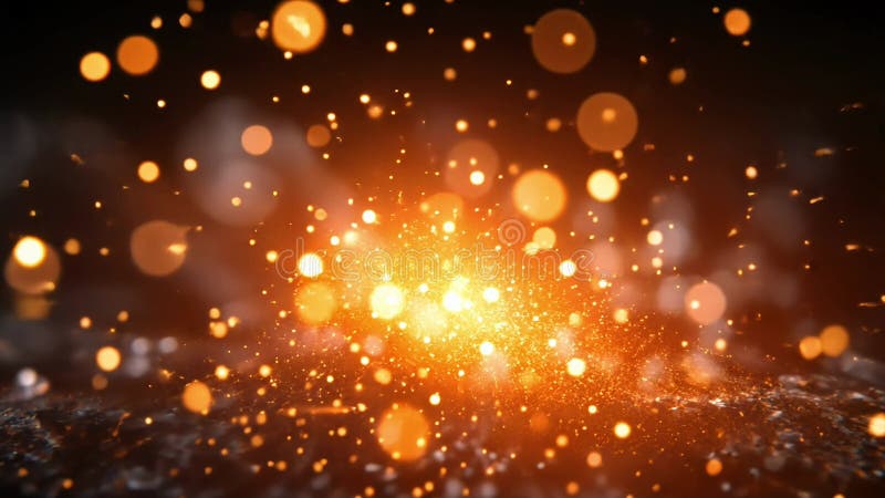 Vibrant Particles of Light Shimmering and Dancing in a Dark Environment ...