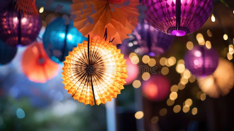 Vibrant Party Decorations in a Festive Display. Generative Ai Stock ...