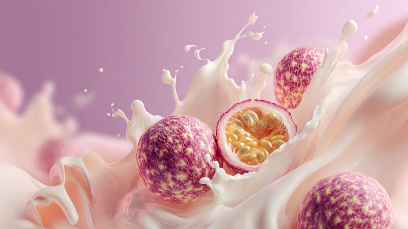Passion Fruit Splash stock illustration. Illustration of healthy ...