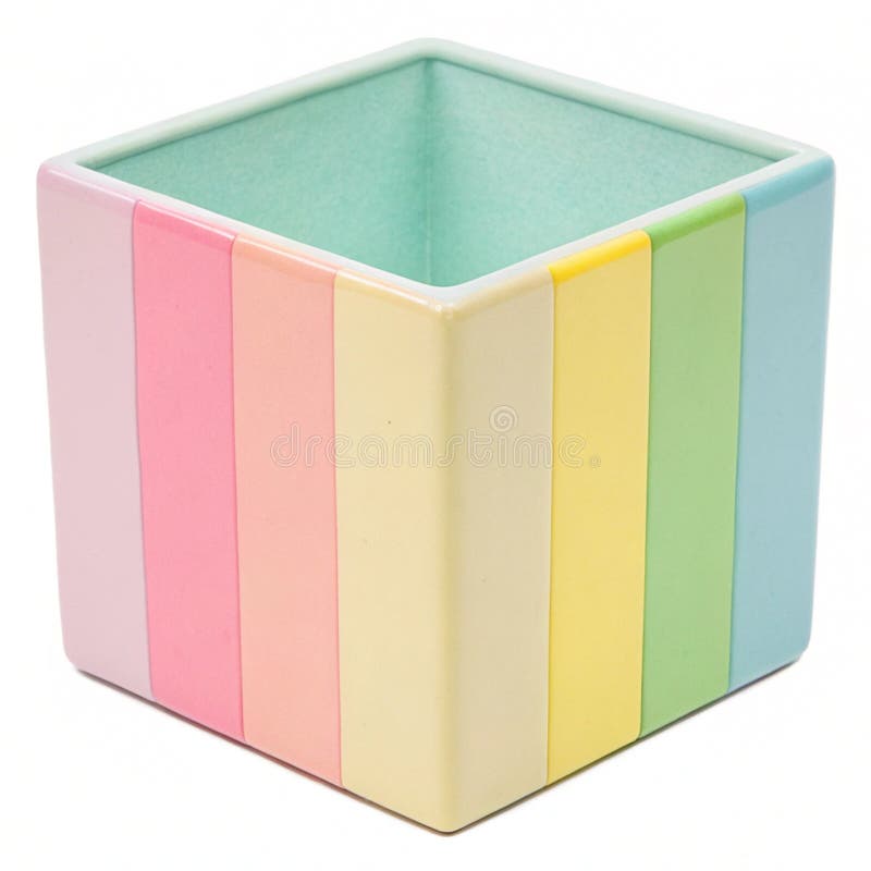 Vibrant Pastel Cube Container Stock Illustration - Illustration of ...