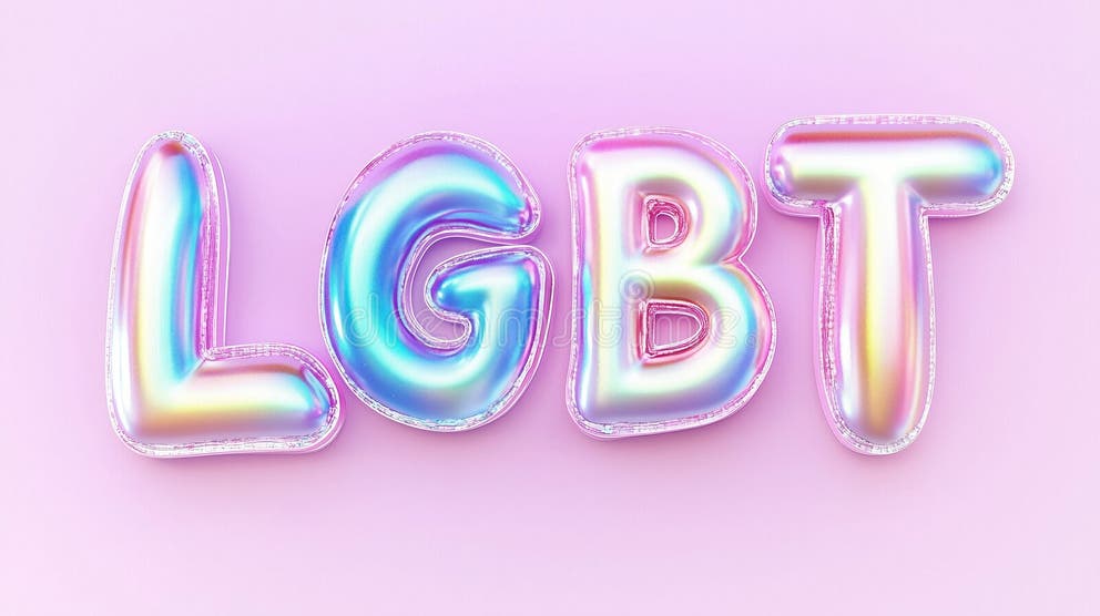 Vibrant Pastel Rainbow Colored LGBT Letters on a Soft Gradient ...