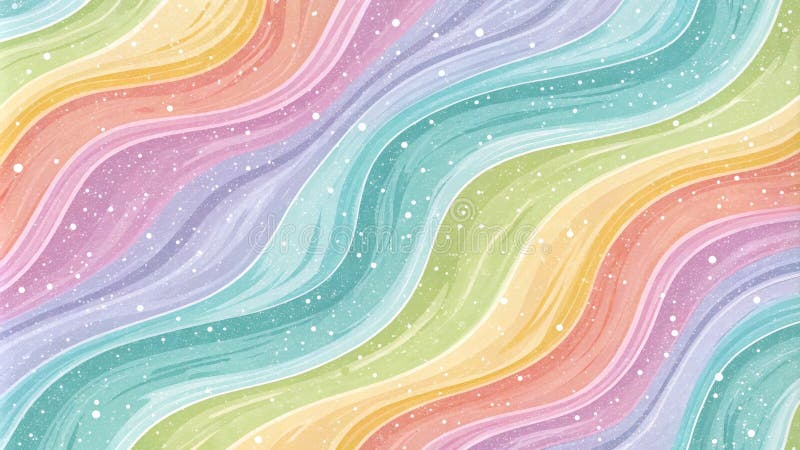 Vibrant Pastel Rainbow Waves with Subtle White Dots Background Design ...