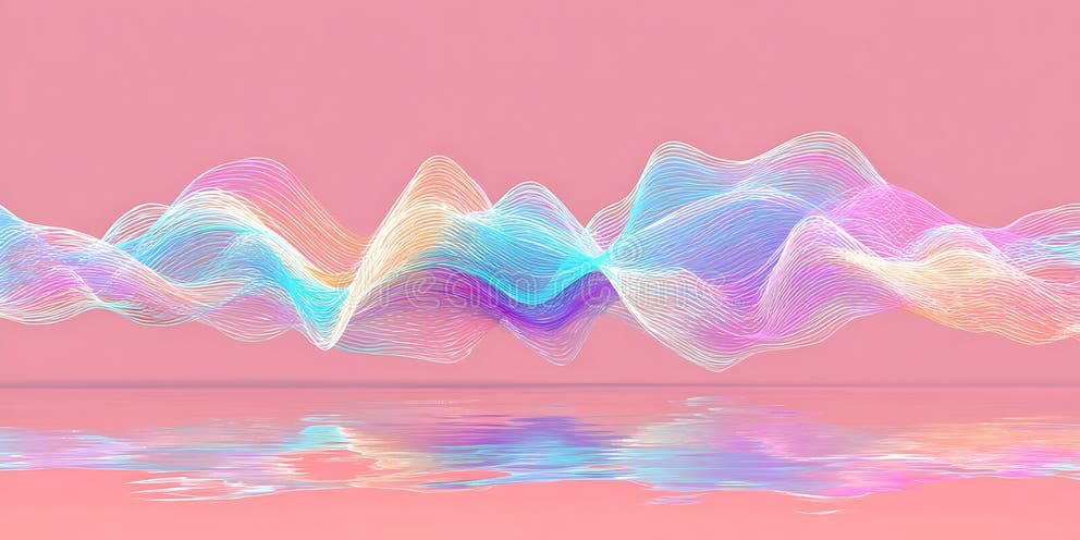 Vibrant Pastel Waveforms Abstract Art Background Stock Illustration ...