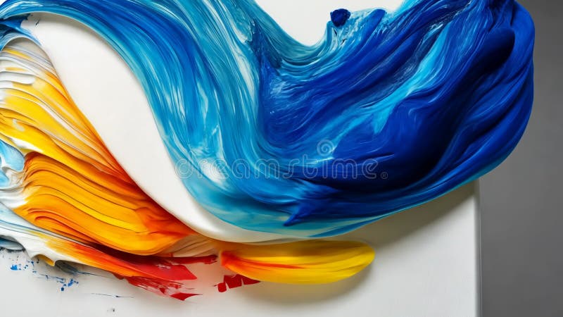 Colorful Patch of Paint Spreading Across Canvas in an Artist S Studio ...