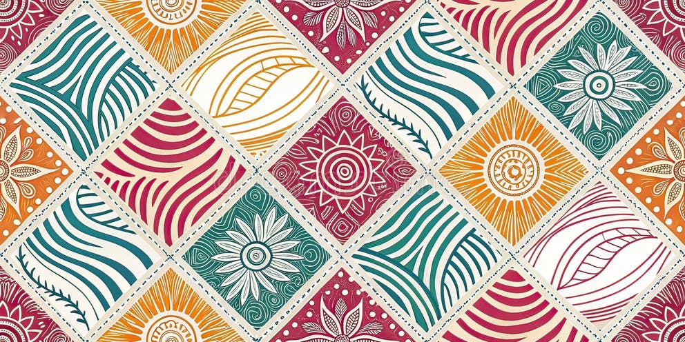 Vibrant Patchwork Background with Bold Lines a Modern Design for ...