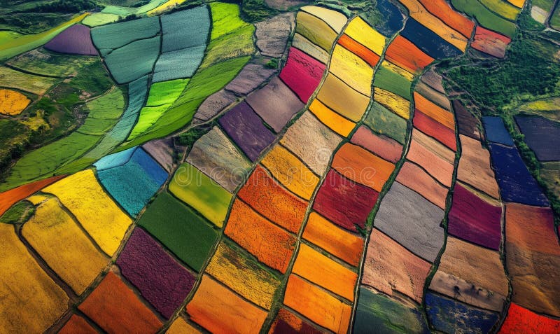 A Patchwork of Geometric Shapes and Patterns Form a Captivating Meadow ...