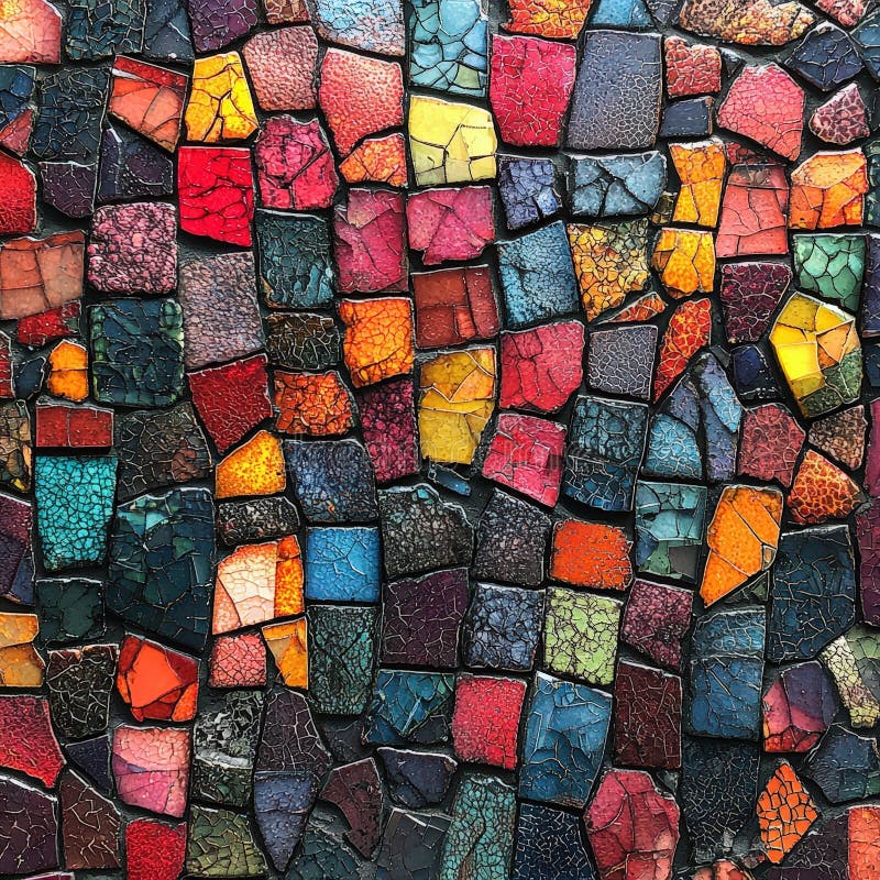 Vibrant Patchwork Mosaic in Assorted Colors Stock Image - Image of ...