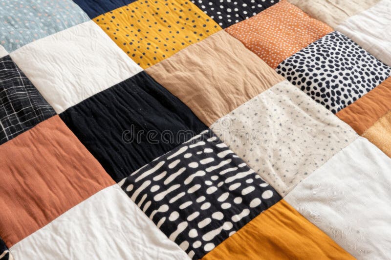 Vibrant Patchwork of Textile Samples Creating a Lively and Artistic ...