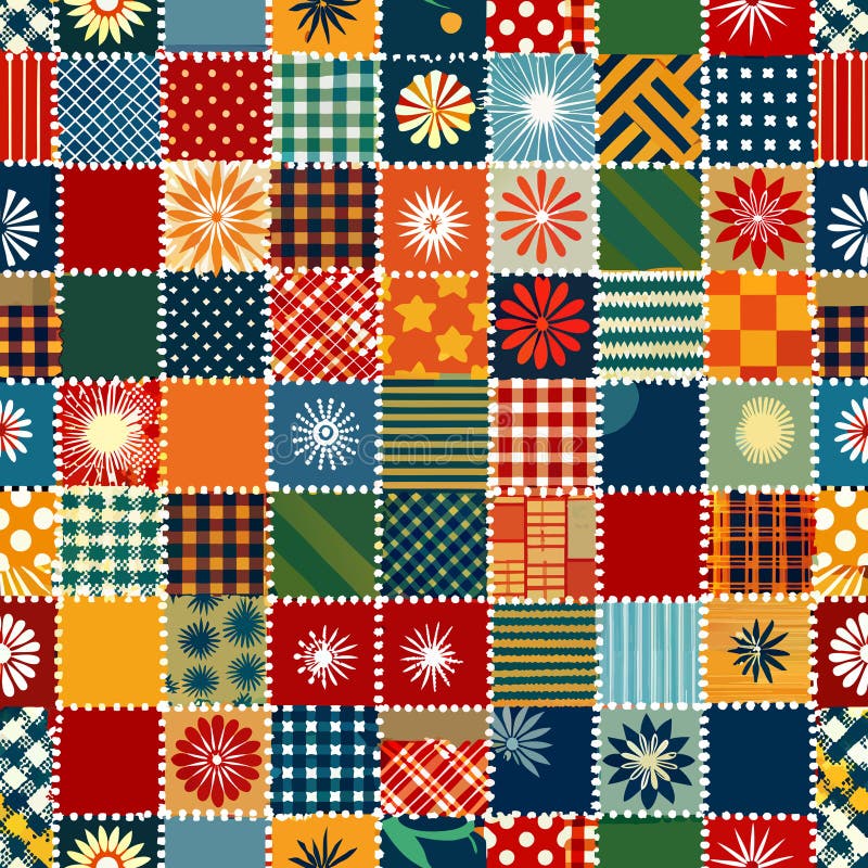 A Vibrant Patchwork of Various Patterns Fills the Frame, Creating a ...