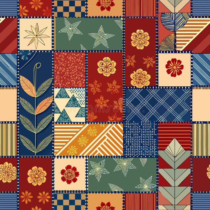 A Vibrant Patchwork of Various Patterns Fills the Frame, Creating a ...