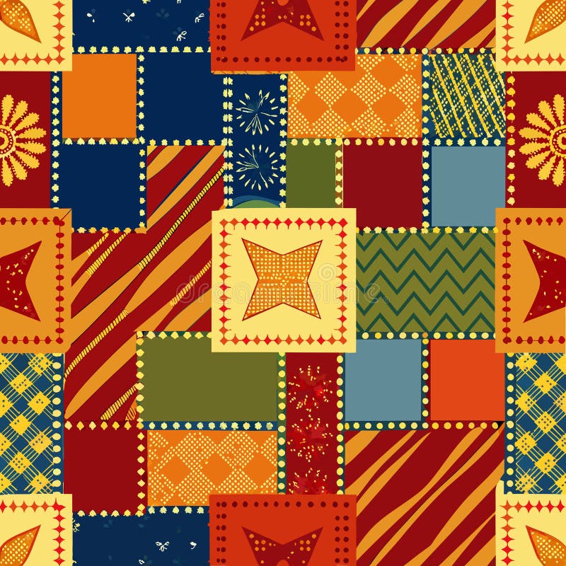 A Vibrant Patchwork of Various Patterns Fills the Frame, Creating a ...