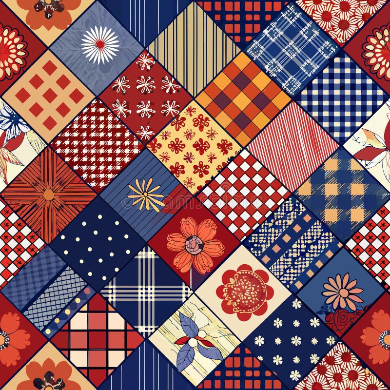 A Vibrant Patchwork of Various Patterns Fills the Frame, Creating a ...